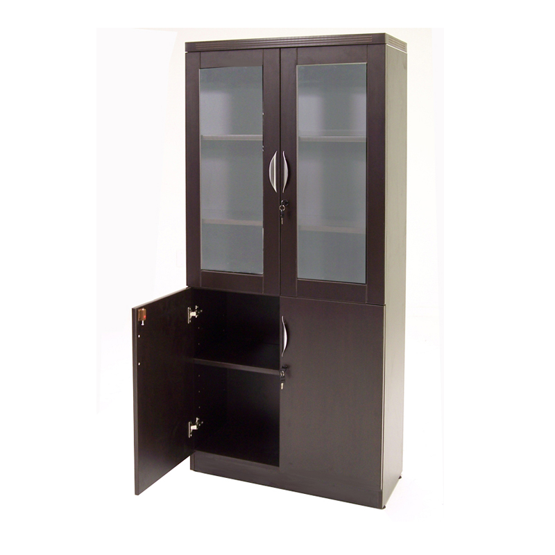 Laminate Storage Filing Cabinet with Glass Door Cupboard Filing Cabinet