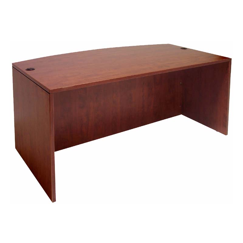 Laminate Bow Front Executive Office Desk with Two BBF Pedestal