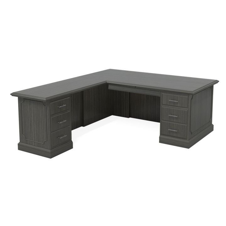 Traditional Wood Veneer Executive L Shape CEO Table Left Home table