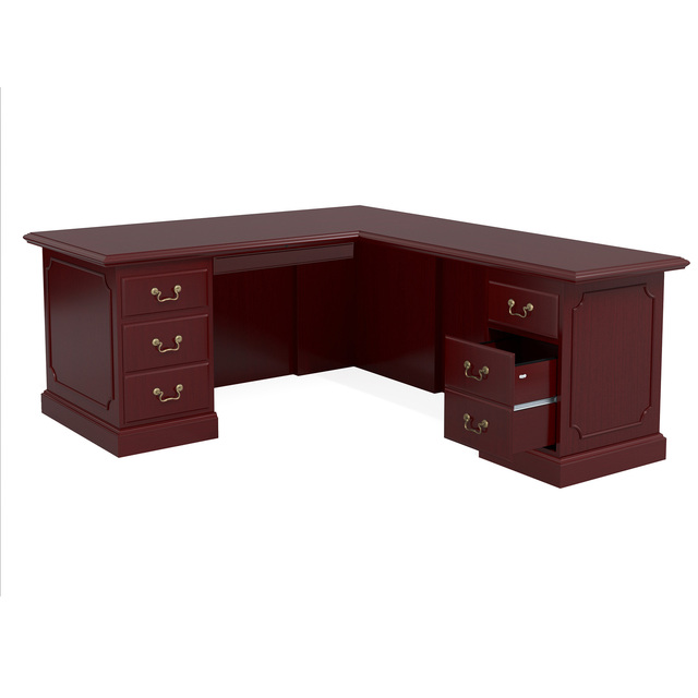 Traditional Wood Veneer Executive L Shape CEO Table Left Home table