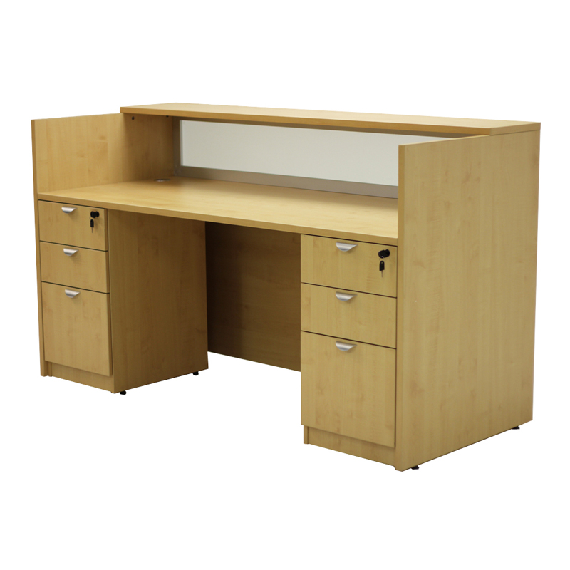 Laminate Reception Workstation with Glass Modesty
