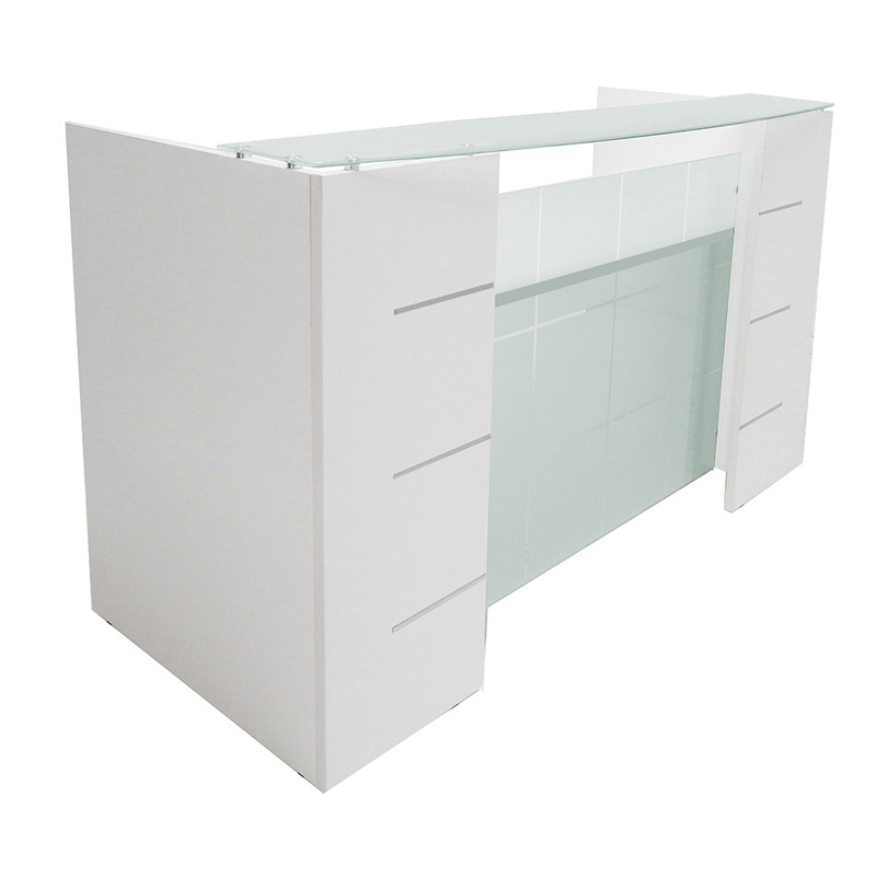 Laminate Reception Desk with Return with Six Drawers