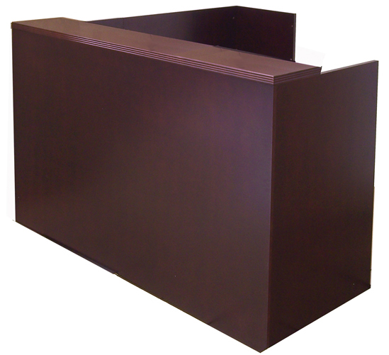 Contemporary Wood Veneer Reception Counter Fluted Edge