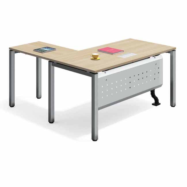 China Supplier Cubit L Shape Manager Desk with Steel Frame Solution
