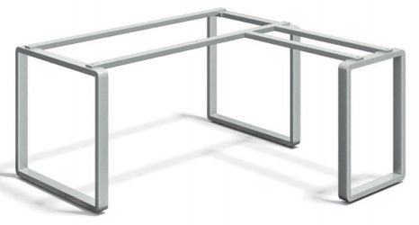 Contemporary Series Laminate L Shape Workstation with Loop Metal Base