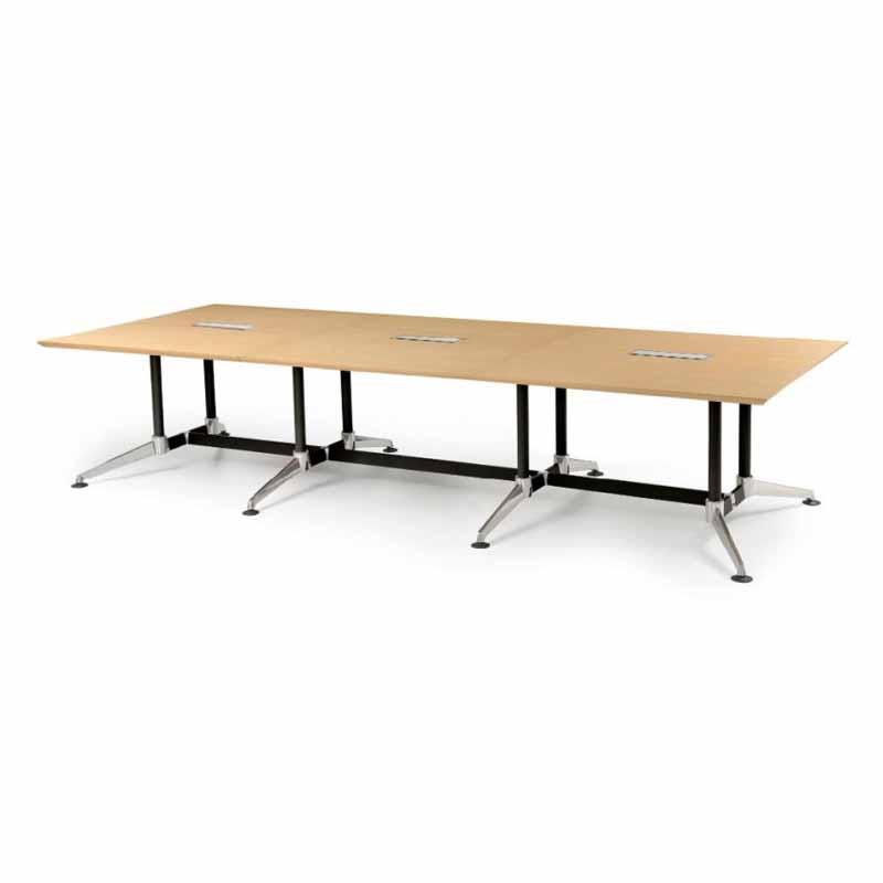 Eiffel Rectangular Office Desk with Steel Frame with Metal Modesty