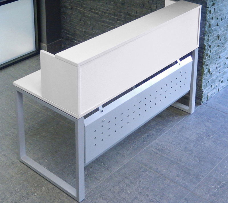 Contemporary Series Laminate Reception Desk with Metal Base