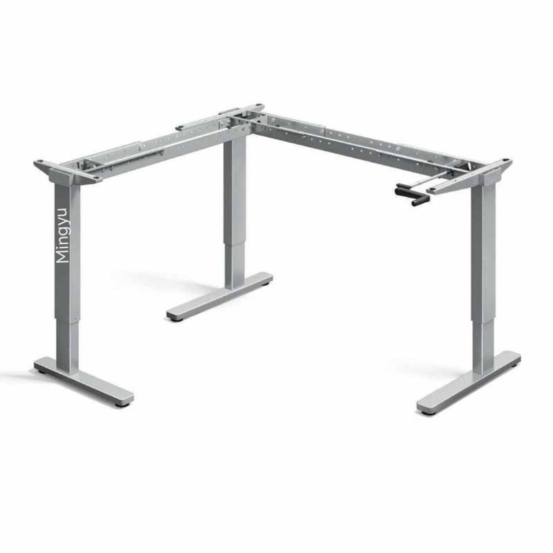 OEM cheap manual height adjustable corner workstation steel frame China